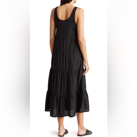 Splendid | Dresses | Nwt Splendid Mirage Tiered Midi Dress In Black ...
